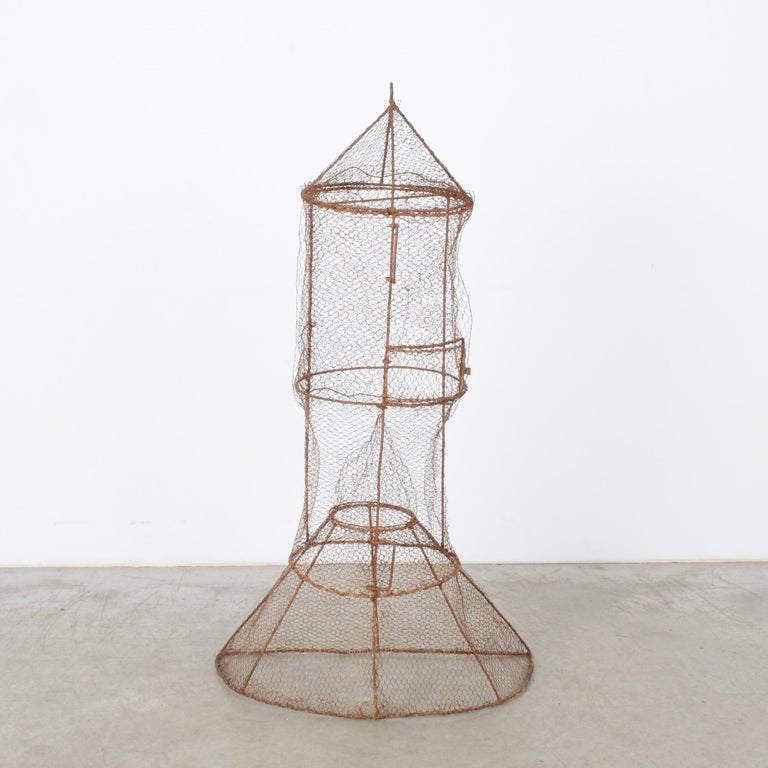 Vintage French Metal Fish Trap For Sale at 1stDibs