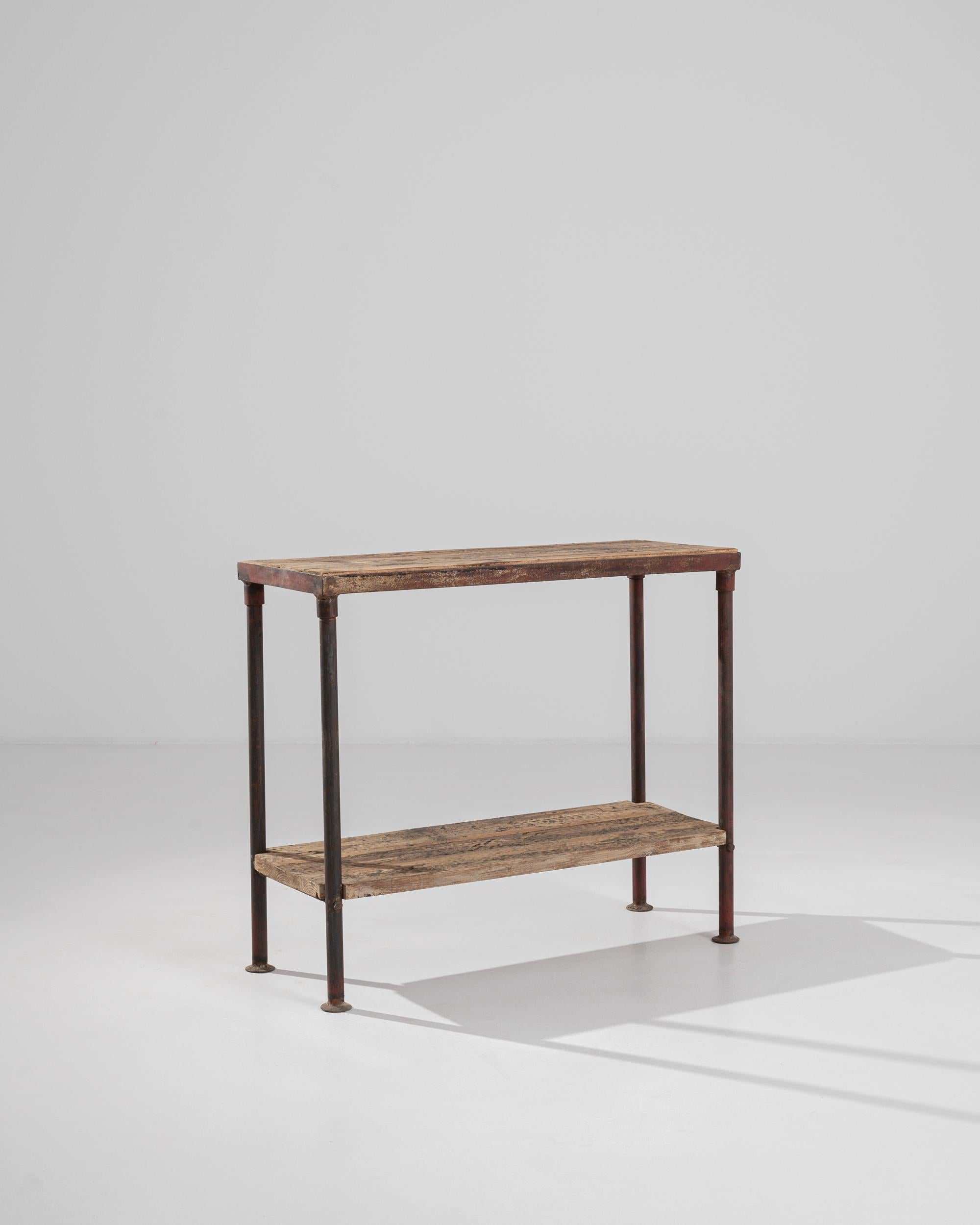 Vintage French Metal Industrial Table at 1stDibs