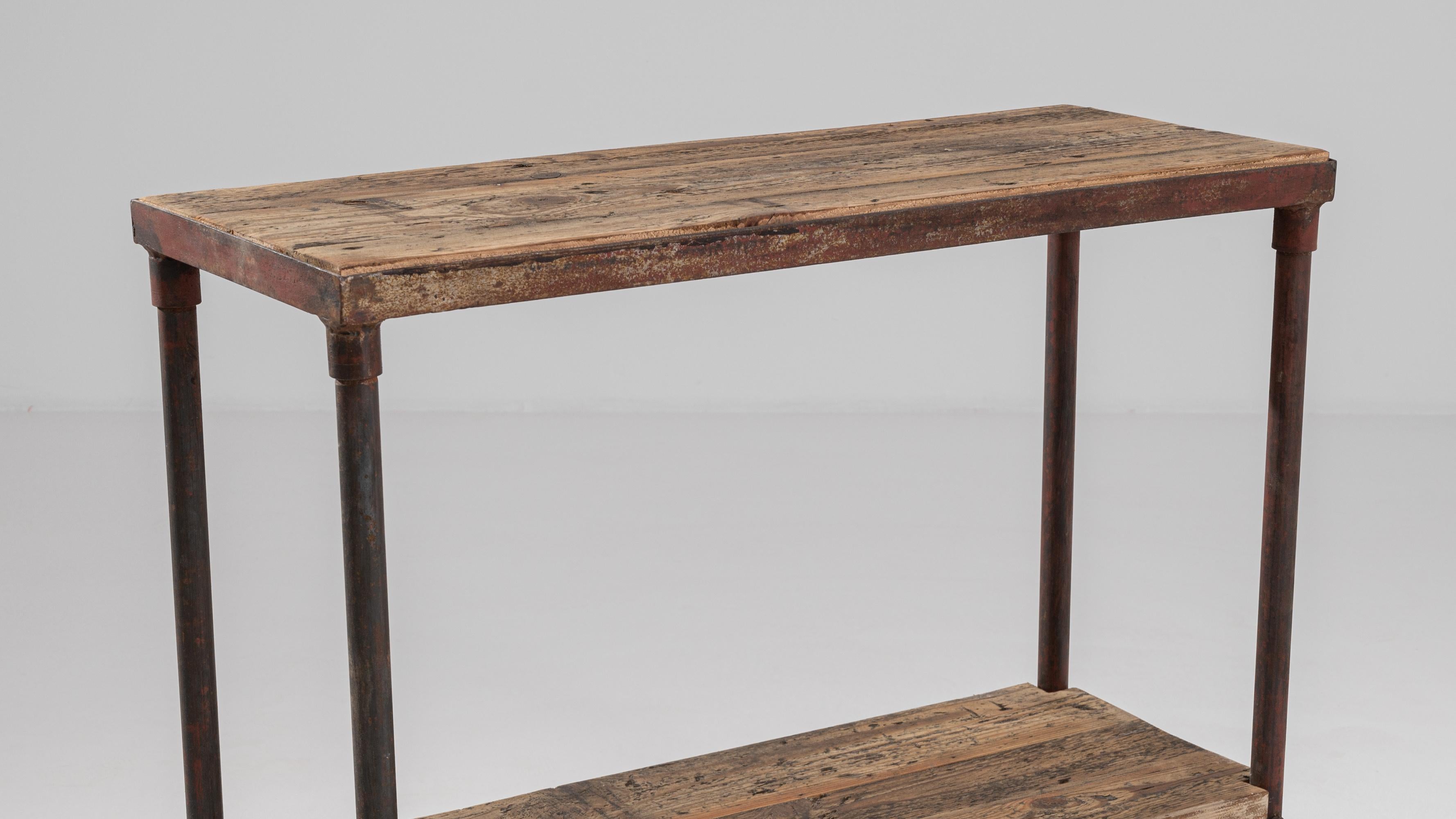 Vintage French Metal Industrial Table at 1stDibs