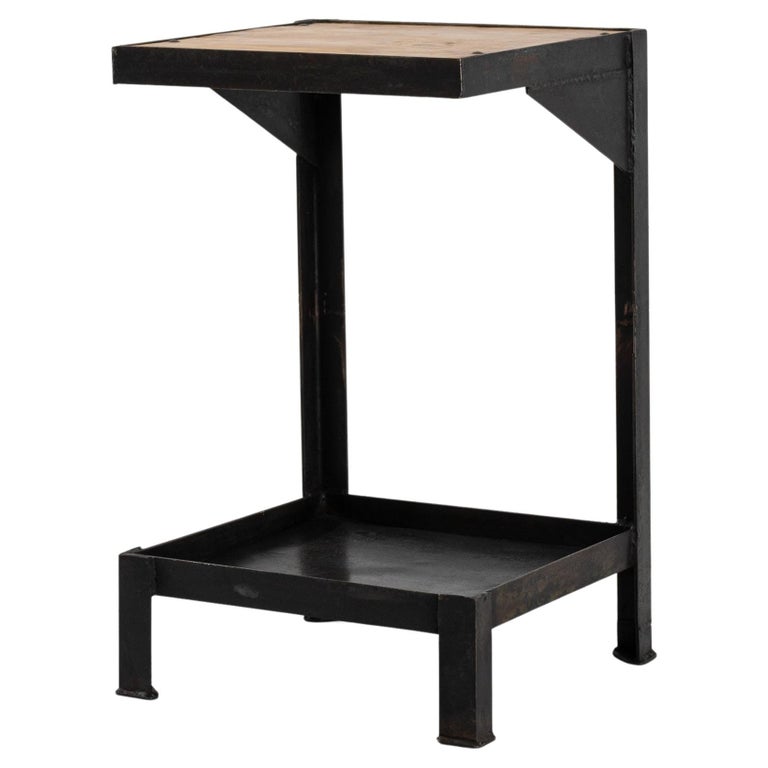 Vintage French Metal Industrial Table For Sale at 1stDibs