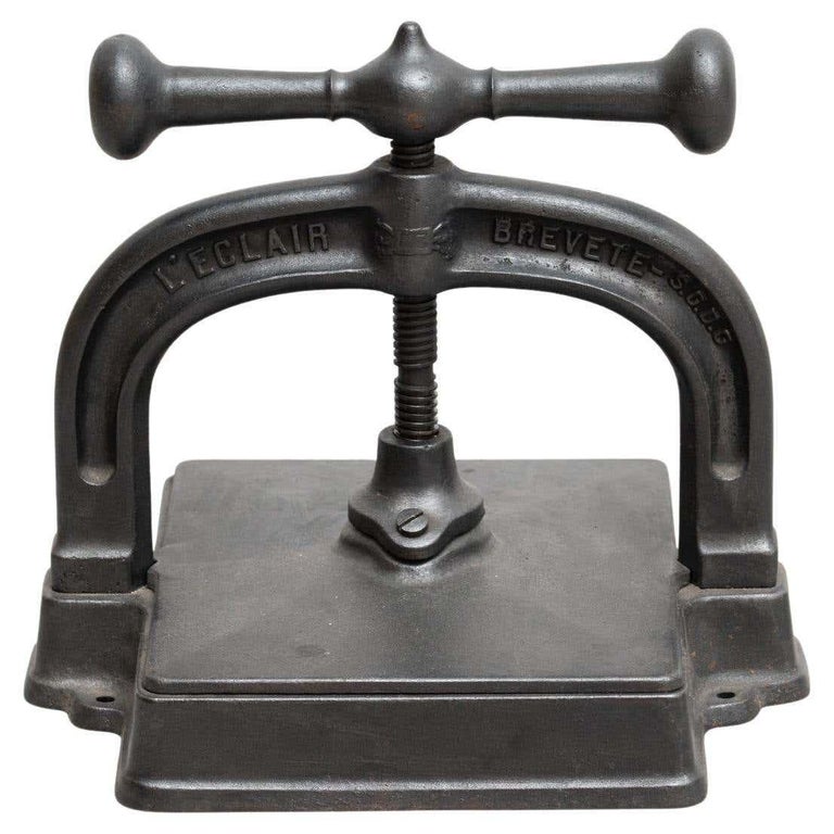 Vintage French Metal Paper Printing Press, circa 1900 For Sale at 1stDibs