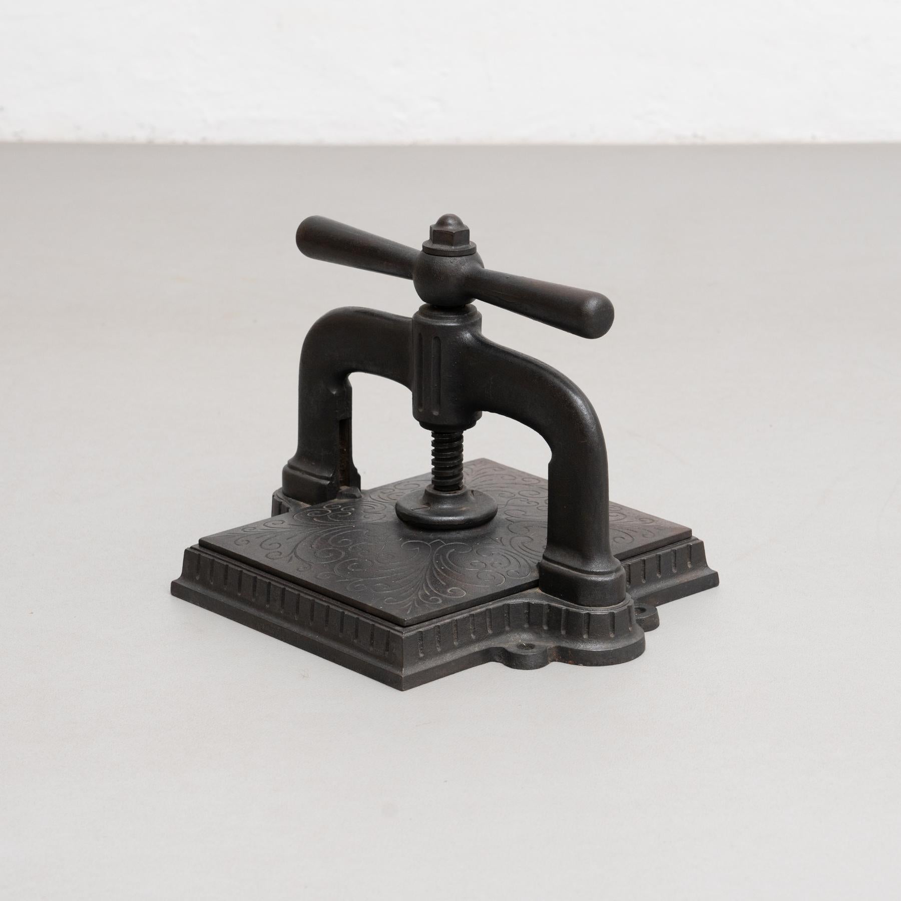 Vintage French Metal Paper Printing Press, circa 1930 For Sale at 1stDibs