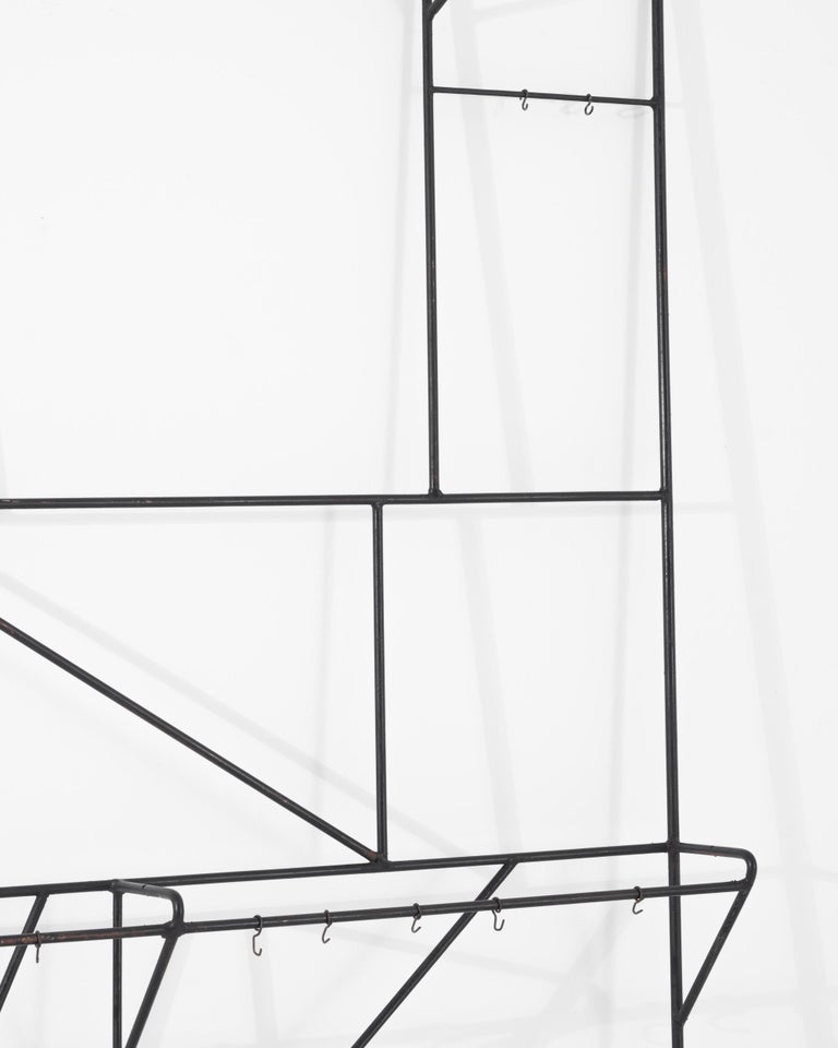 Vintage French Minimalist Metal Rack For Sale at 1stDibs