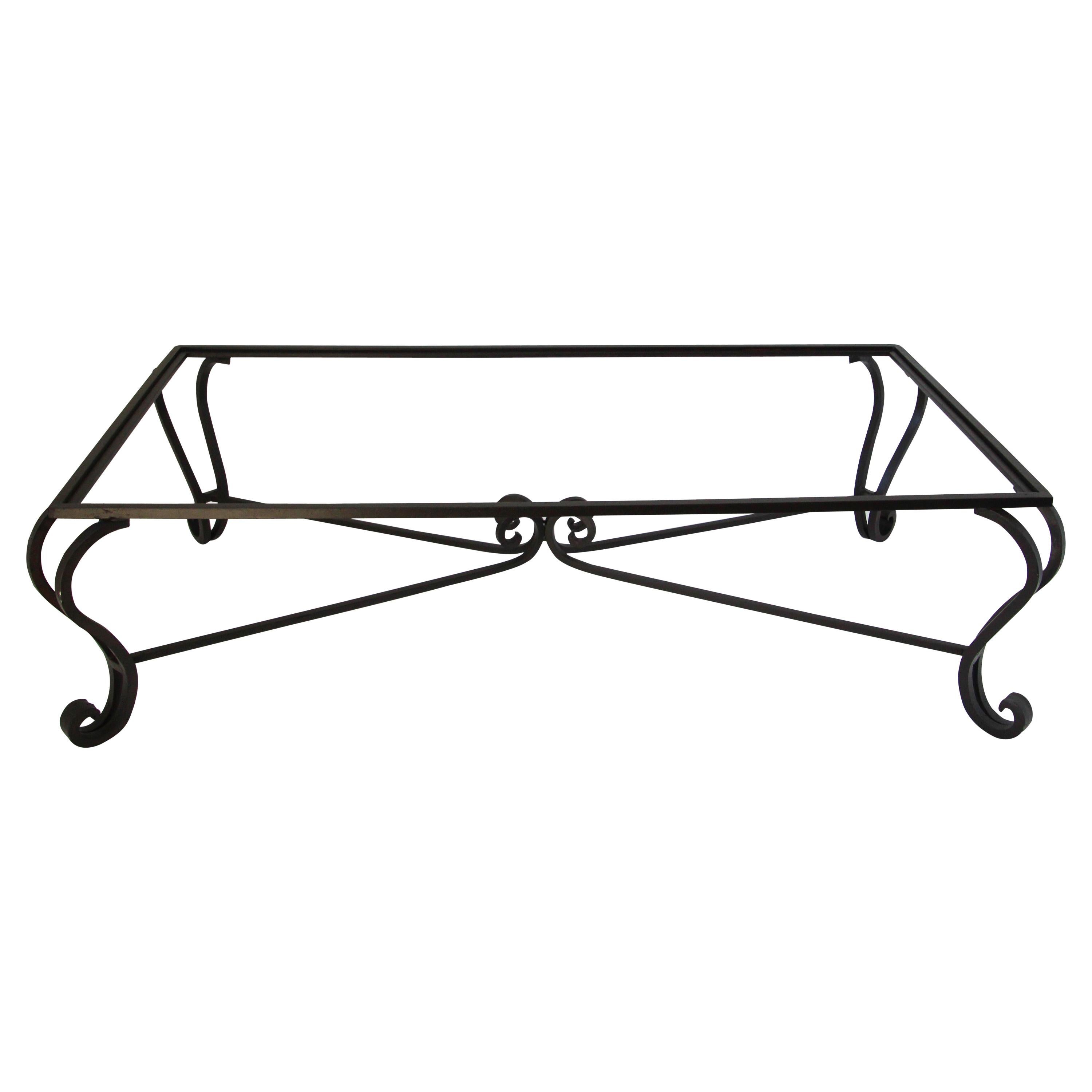 Wrought Iron and Stone Garden Coffee Table at 1stDibs