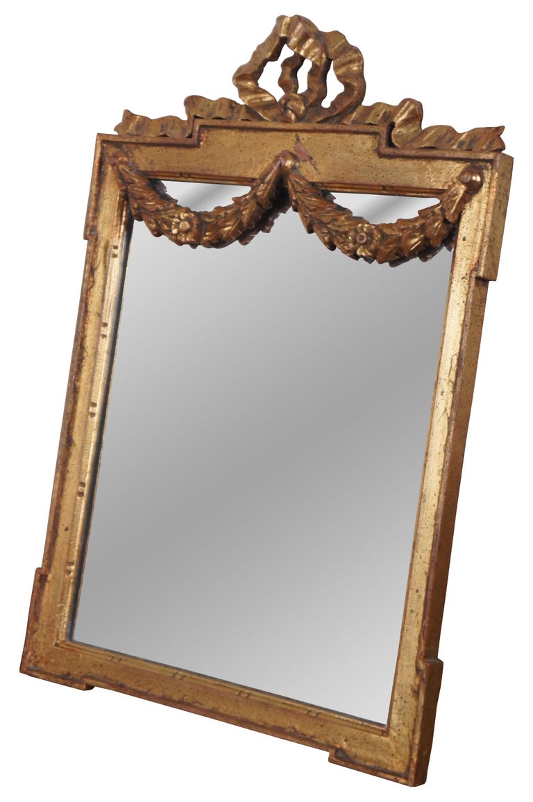 Vintage French Neoclasical Gold Giltwood Vanity Easel Mirror Picture ...