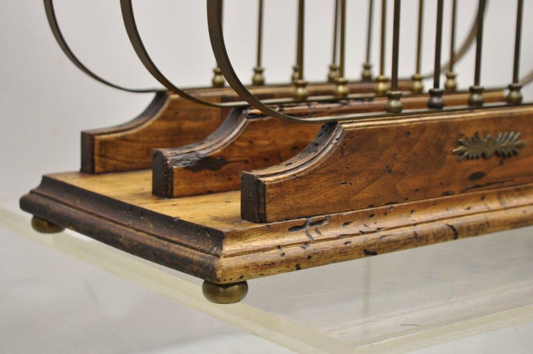 Vintage French Neoclassical Style Italian Brass Lyre Harp Magazine Rack ...