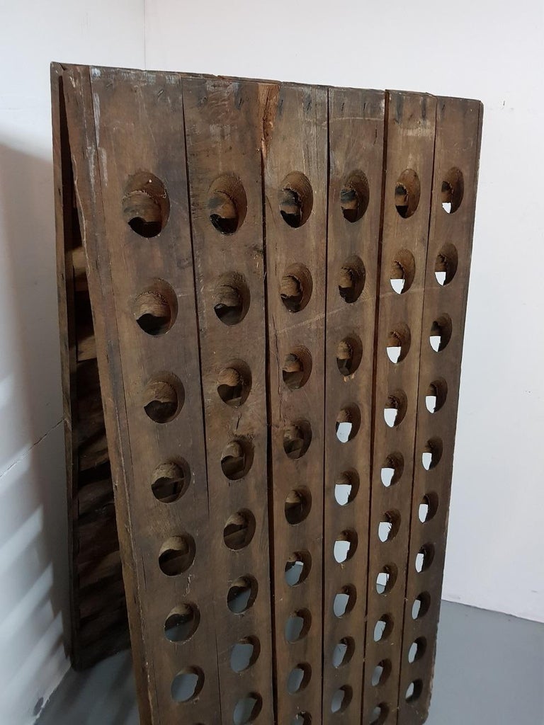 Vintage French Oak Champagne/Wine Rack made in 1979 by Tailliet at 1stDibs