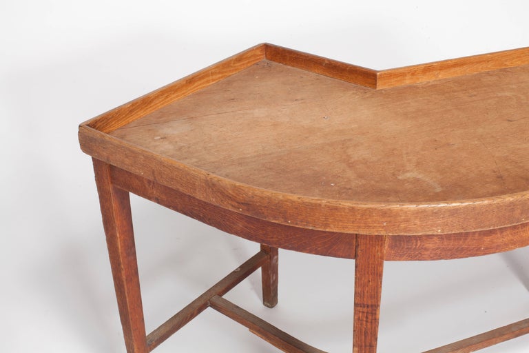 Vintage French Oak Curvilinear Sorting Table at 1stDibs