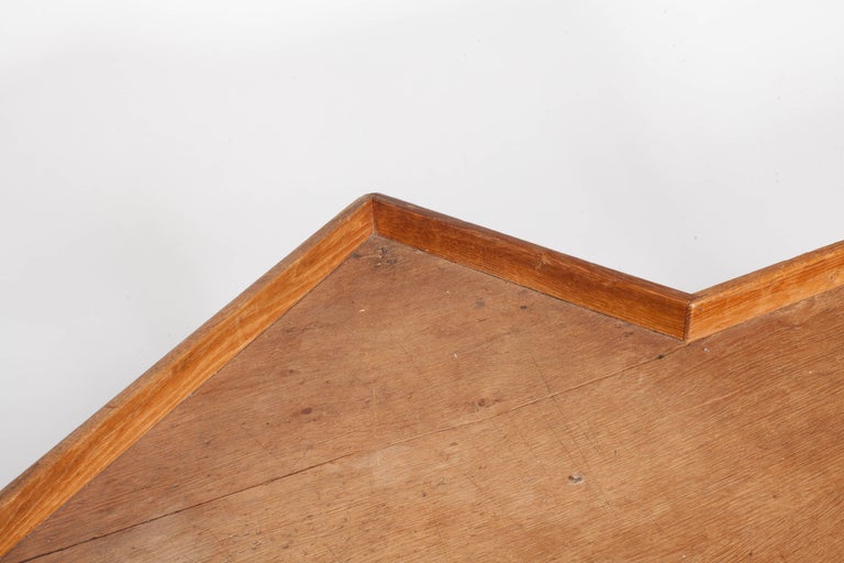 Vintage French Oak Curvilinear Sorting Table at 1stDibs