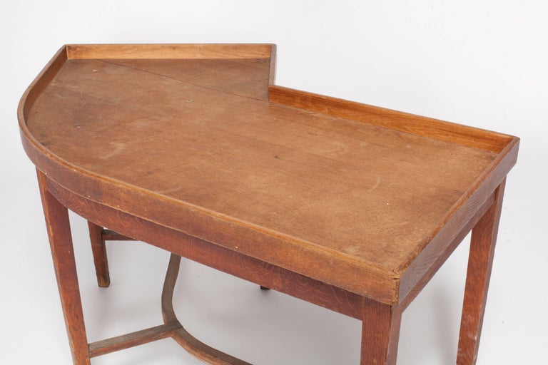 Vintage French Oak Curvilinear Sorting Table at 1stDibs