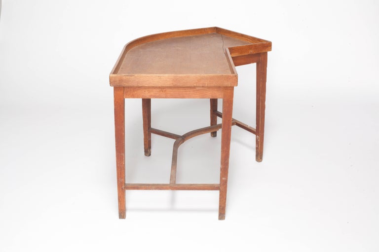Vintage French Oak Curvilinear Sorting Table at 1stDibs