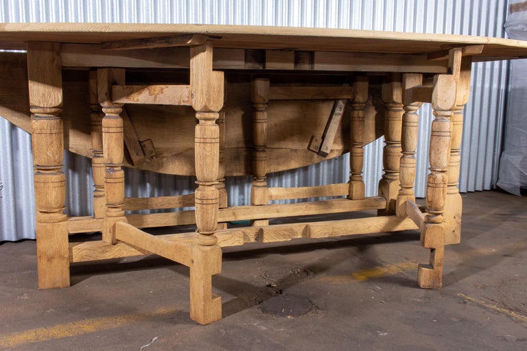 Vintage French Oak Gate Leg Drop-Leaf Table at 1stDibs