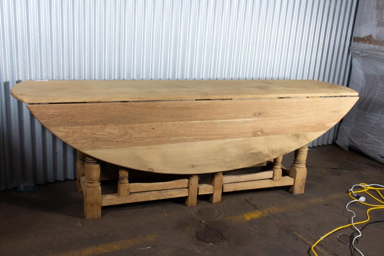 Vintage French Oak Gate Leg Drop-Leaf Table at 1stDibs