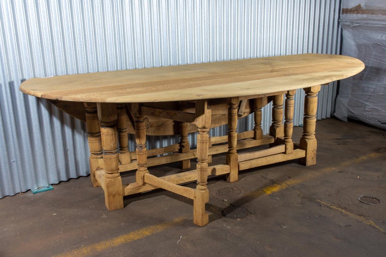 Vintage French Oak Gate Leg Drop-Leaf Table at 1stDibs