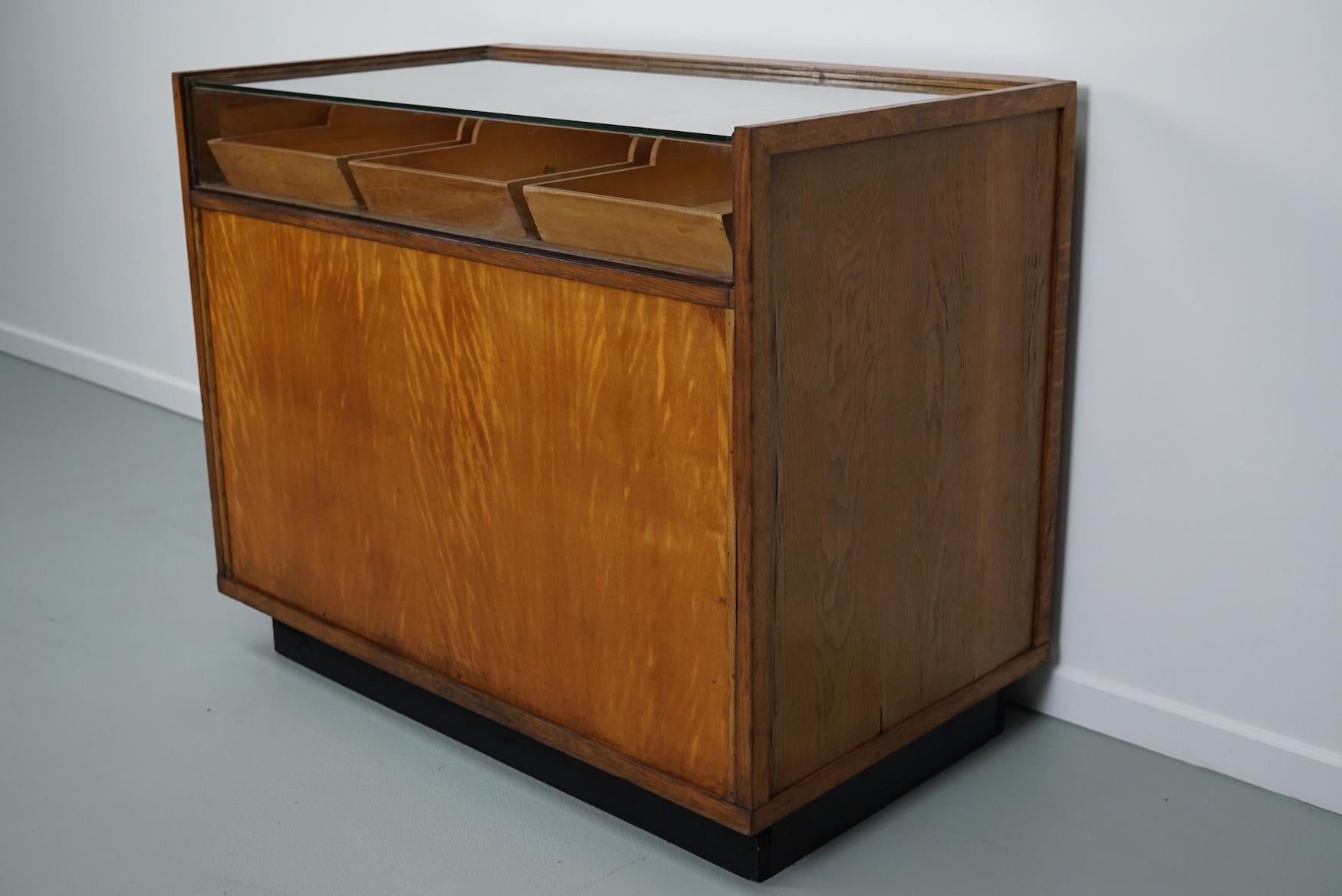 Vintage French Oak Haberdashery Cabinet or Shop Counter, 1950s at 1stDibs