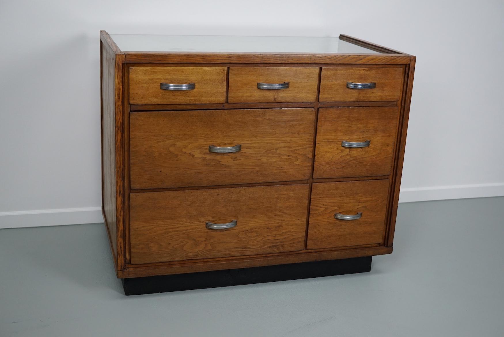 Vintage French Oak Haberdashery Cabinet or Shop Counter, 1950s at 1stDibs