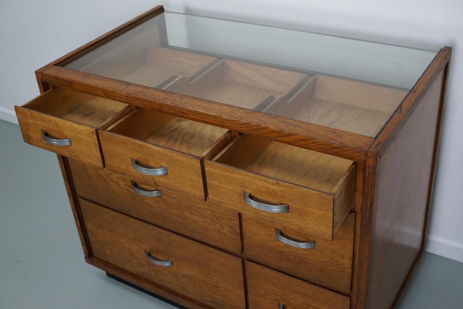 Vintage French Oak Haberdashery Cabinet or Shop Counter, 1950s at 1stDibs