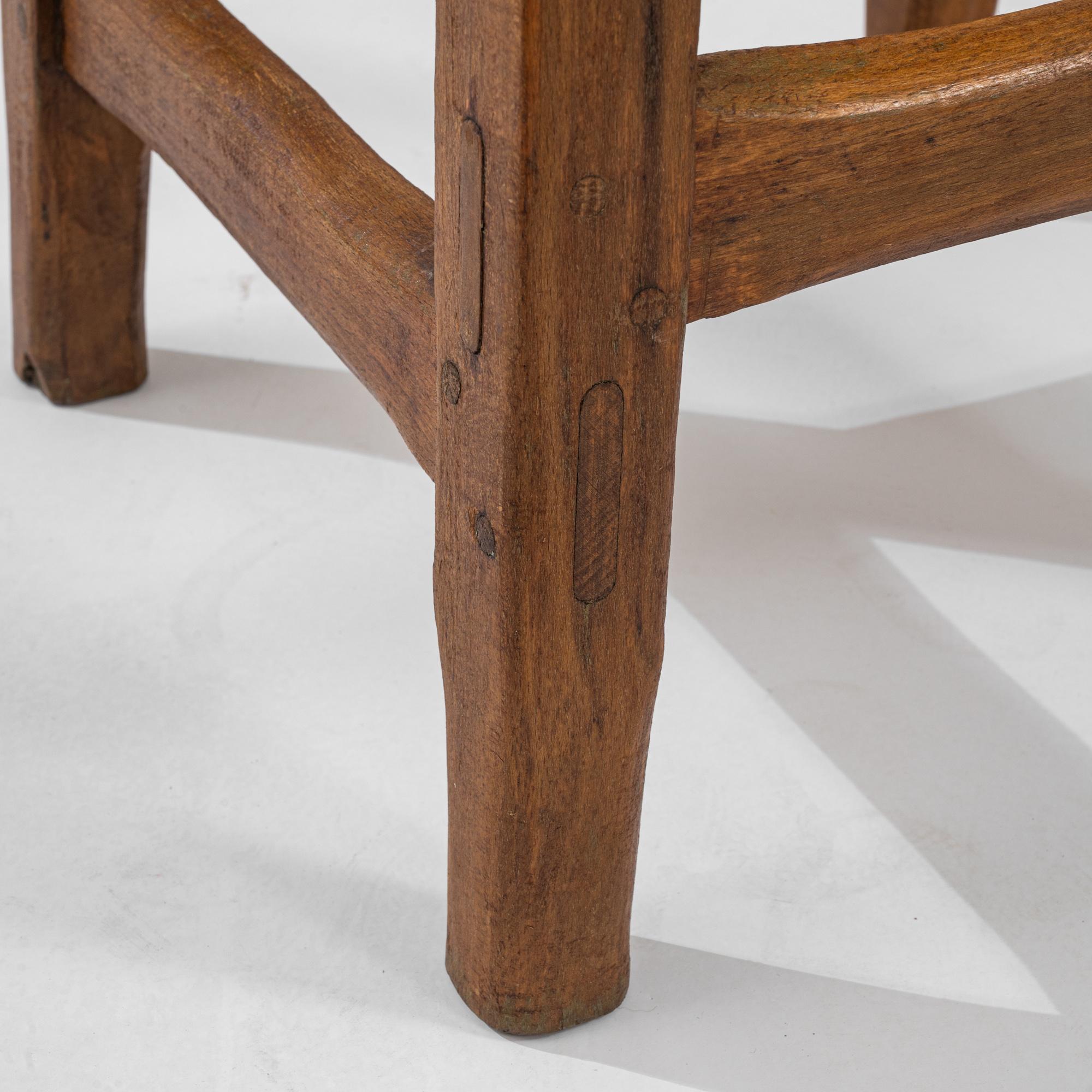 Vintage French Oak Stool For Sale at 1stDibs
