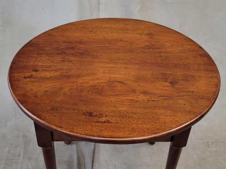 Vintage French Oval Pad Foot Side Tables, a Pair For Sale at 1stDibs