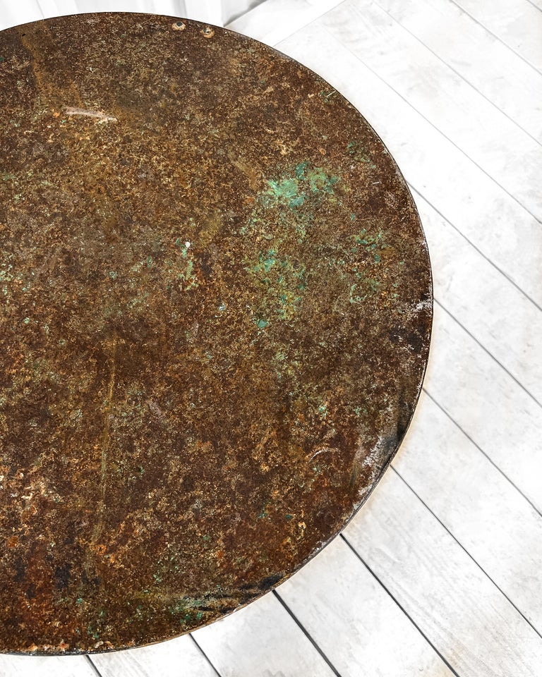 Vintage French Painted Metal Garden Table For Sale at 1stDibs
