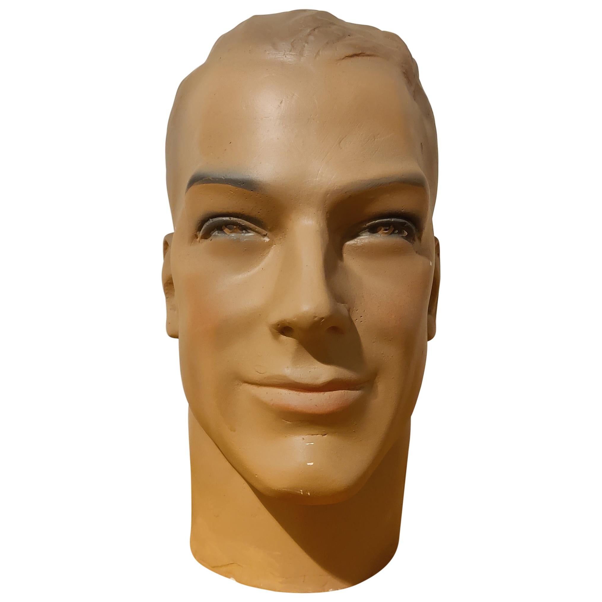 Vintage French Plaster Mannequin Head at 1stDibs