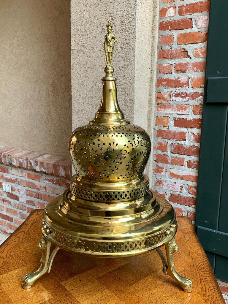 Vintage French Polished Brass Bell Brazier Heater Fire Pit Incense For ...