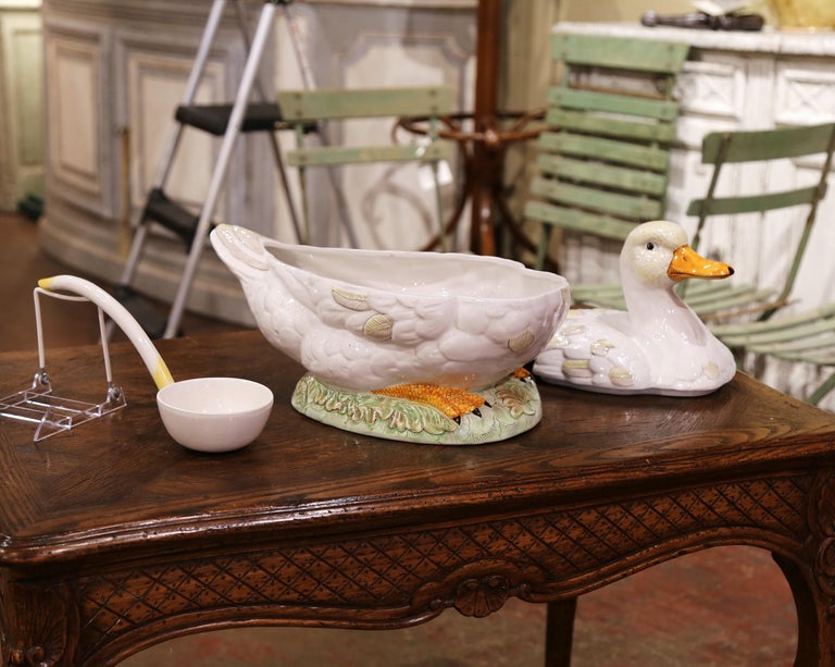 Vintage French Porcelain Duck Center Piece Soup Tureen with Lid and ...
