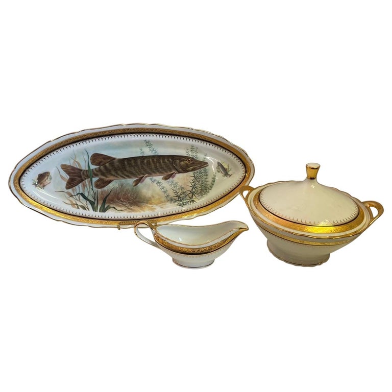 Vintage French Porcelain Serving Pieces, Set of 3 For Sale at 1stDibs