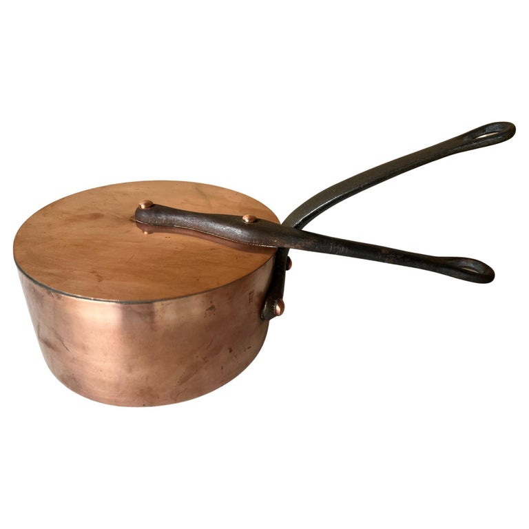 Vintage French Professional Copper Pot and Lid For Sale at 1stDibs