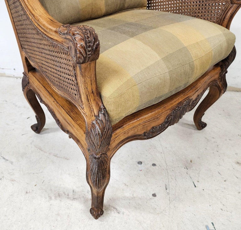 Vintage French Provincial Double Cane Lounge Accent Chair at 1stDibs