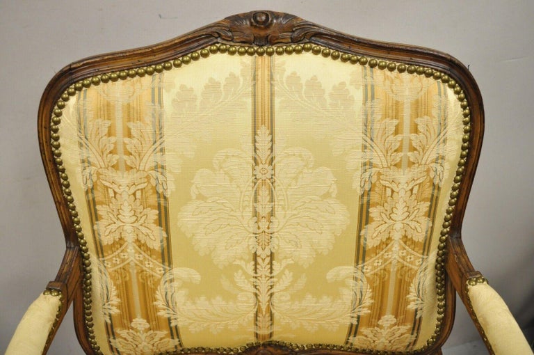 Vintage French Provincial Louis Xv Country Style Lounge Chairs A Pair