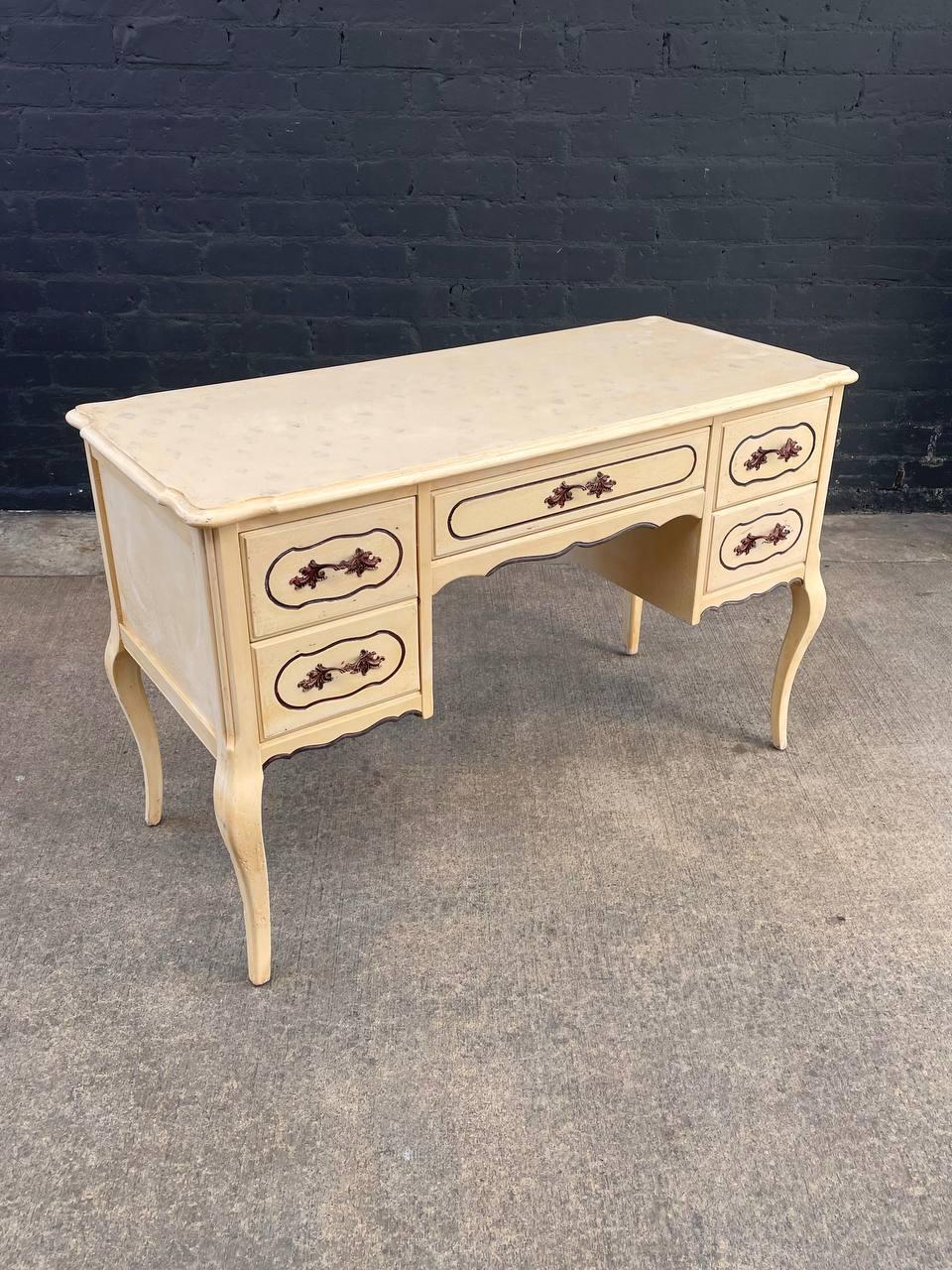 Vintage French Provincial Style Painted Writing Desk For Sale at 1stDibs