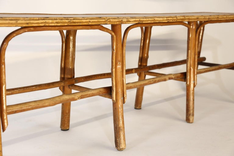 Vintage French Rattan Bench at 1stDibs | vintage rattan bench, rattan ...
