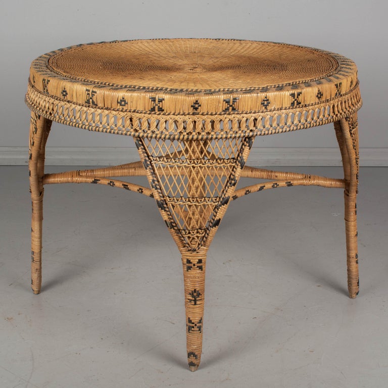 Vintage French Rattan Dining Table at 1stDibs