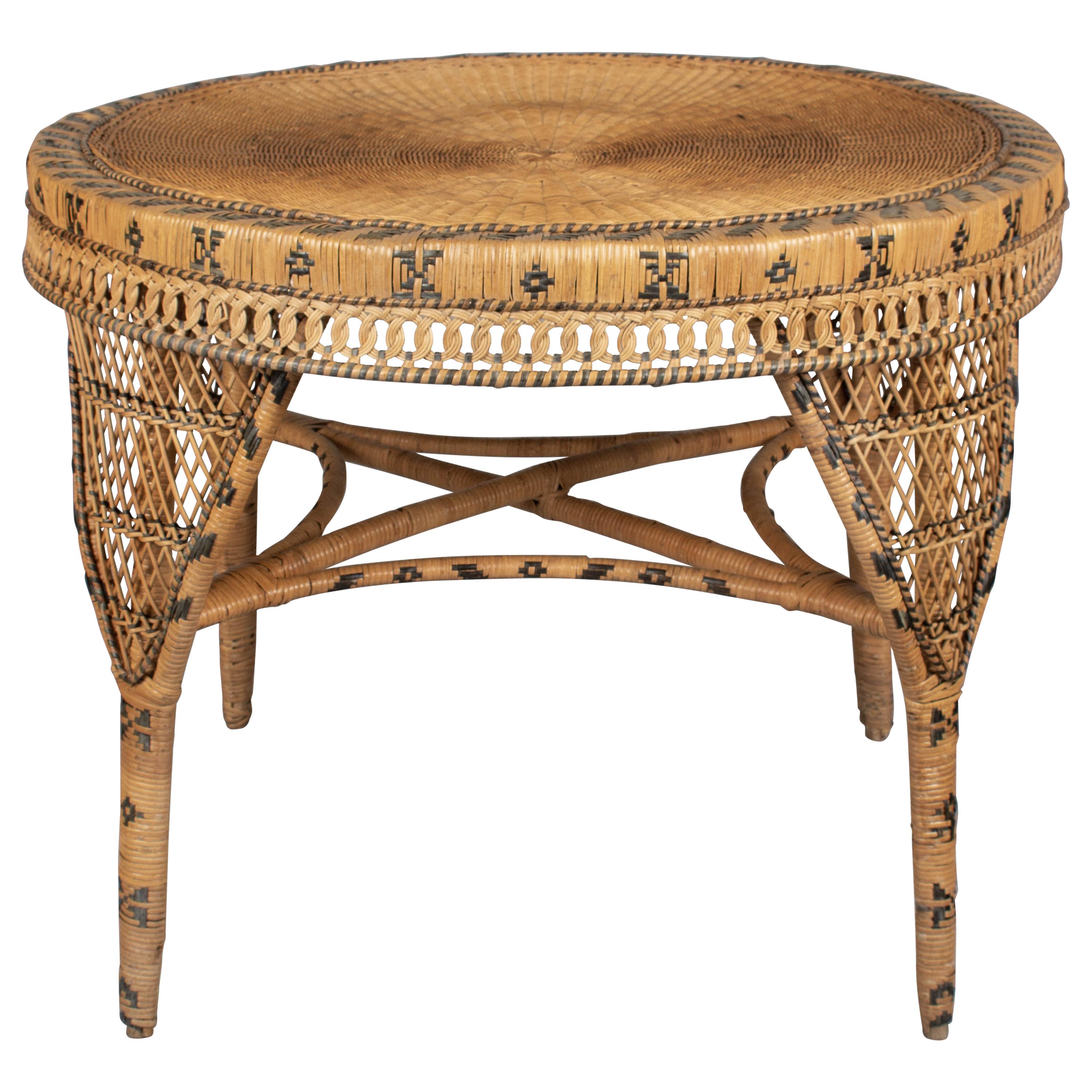 Vintage French Rattan Dining Table at 1stDibs