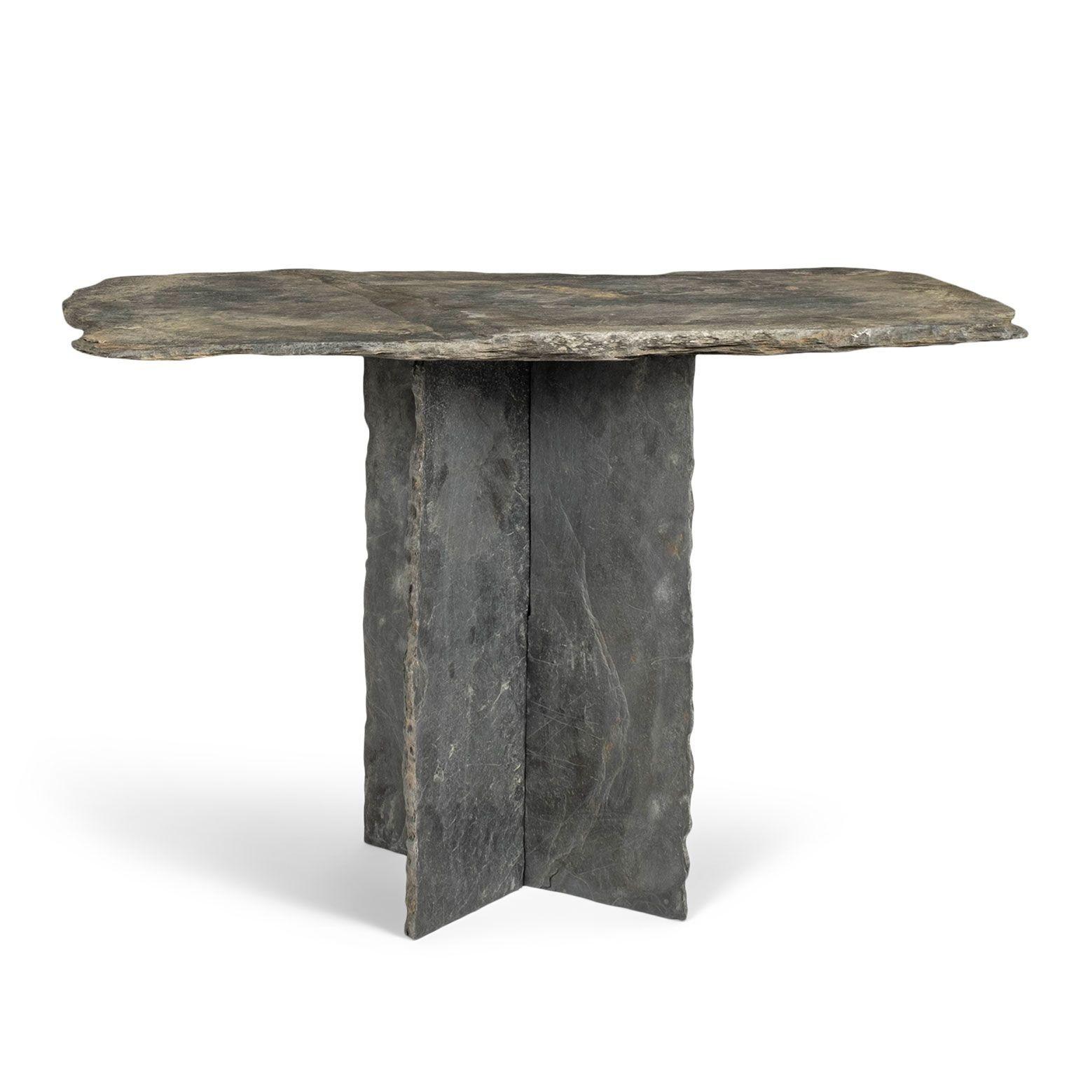 Vintage French Rectangular Top Slate Table For Sale at 1stDibs