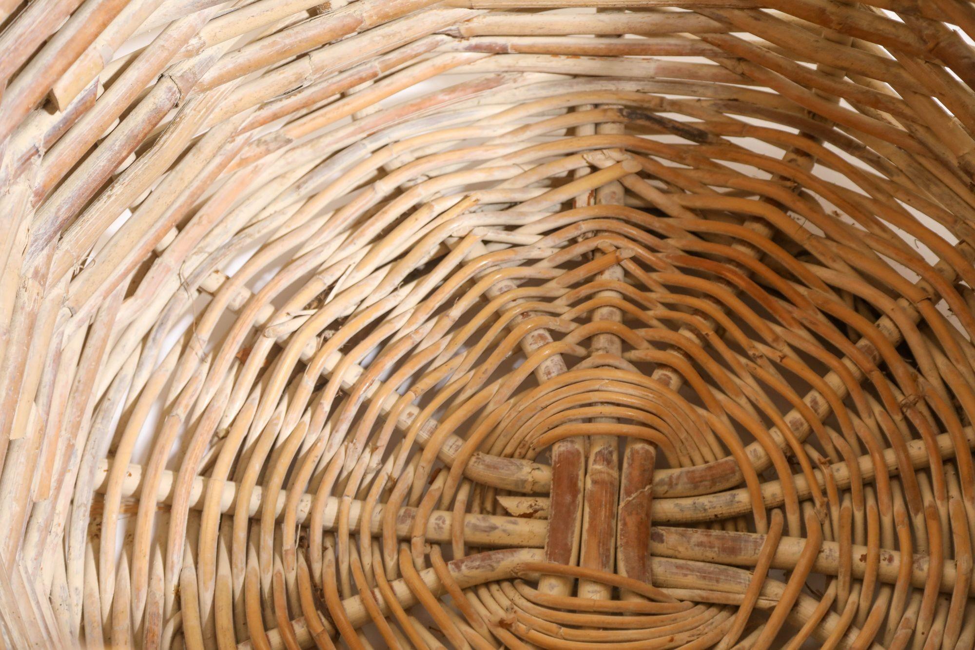 Vintage French Rustic Large Wicker Woven Log Basket Country House For ...