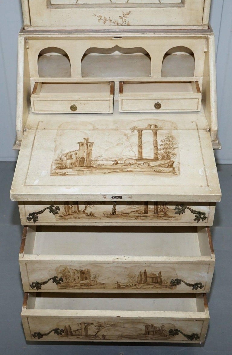 Vintage French Shabby Chic Style Hand-Painted Bureau Bookcase Cabinet ...
