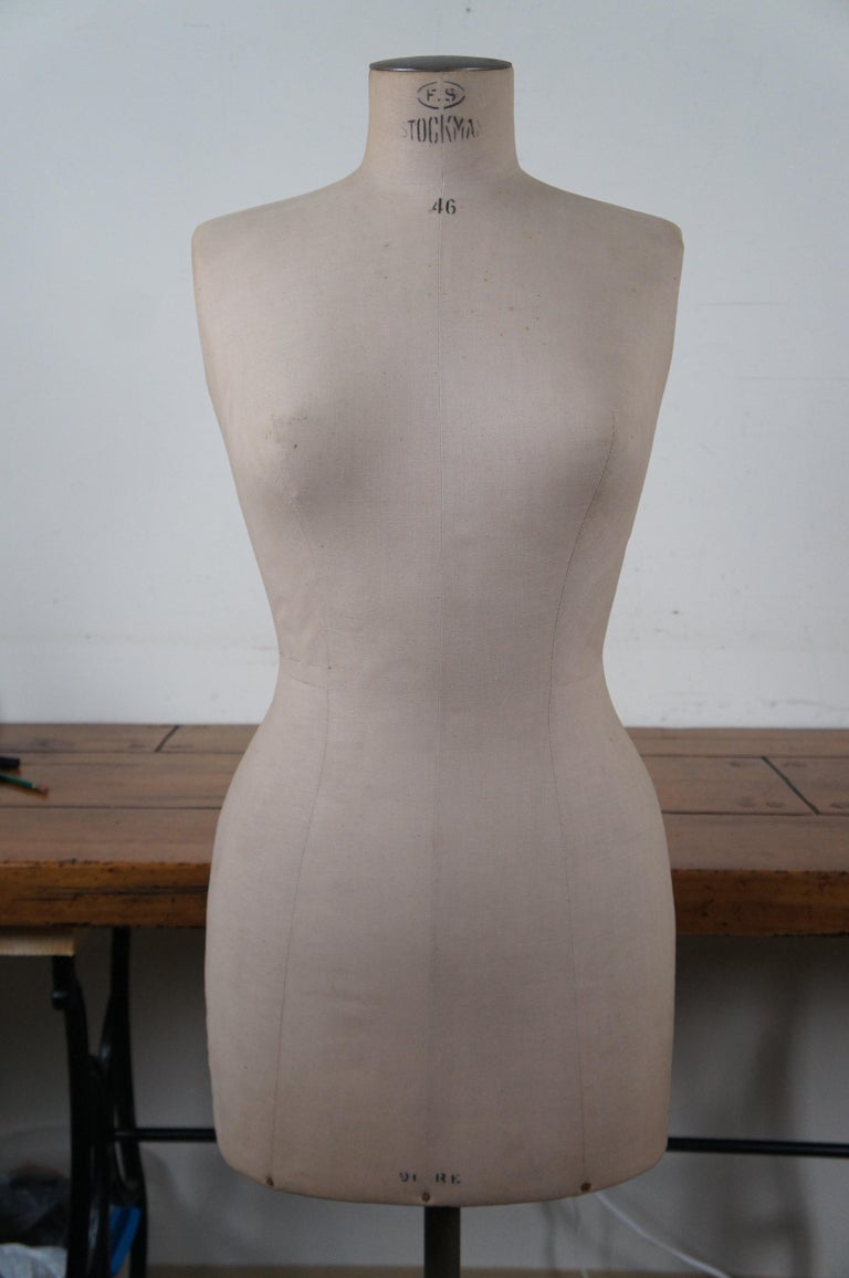 Vintage French Siegel Stockman Paris 46 Dress Form Mannequin Sewing ...