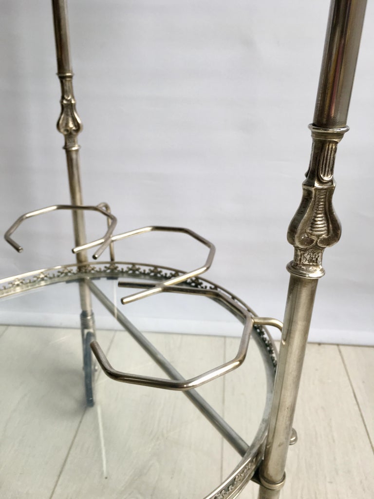 Vintage French Silver Oval Drinks Trolley or Bar Cart at 1stDibs ...