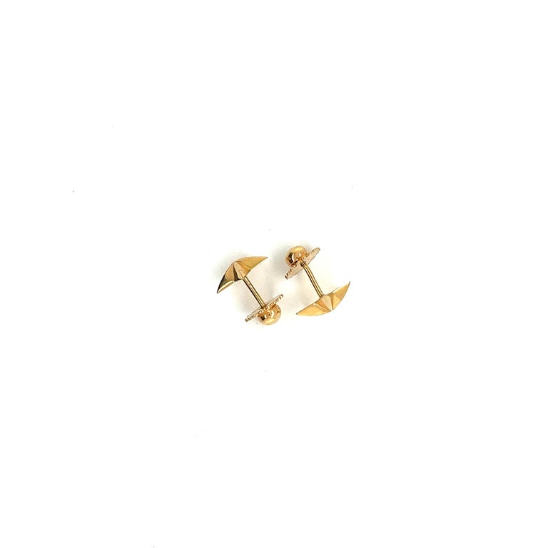 Vintage French Star Shaped Earrings Yellow Gold 18 Karat For Sale at ...