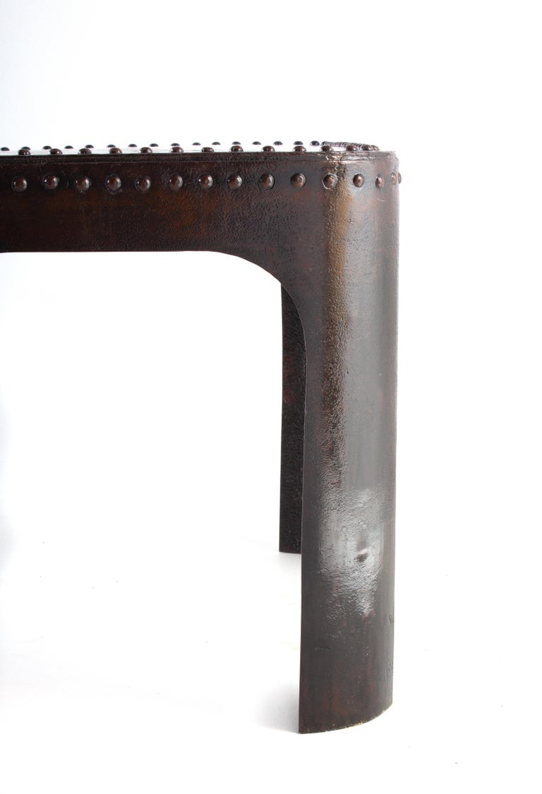 Vintage French Steel Riveted Bin as Dining Table at 1stDibs | table bin france