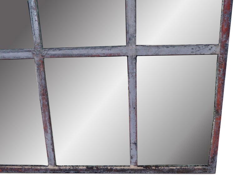 Vintage French Steel Window Frame As Mirror Original Paint Patina For ...