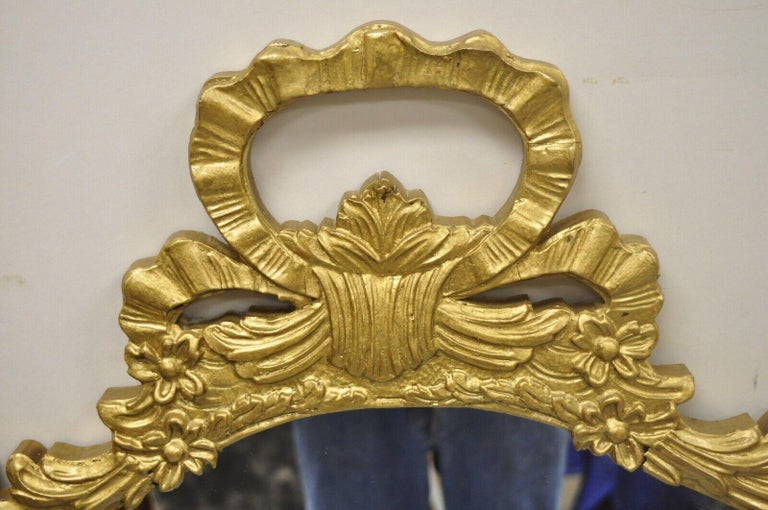 Vintage French Style Gold Wall Mirrors with Ornate Gesso, a Pair For ...