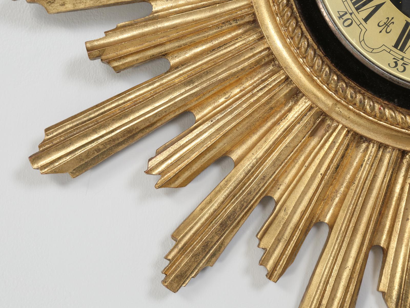 Vintage French Sunburst Clock at 1stDibs