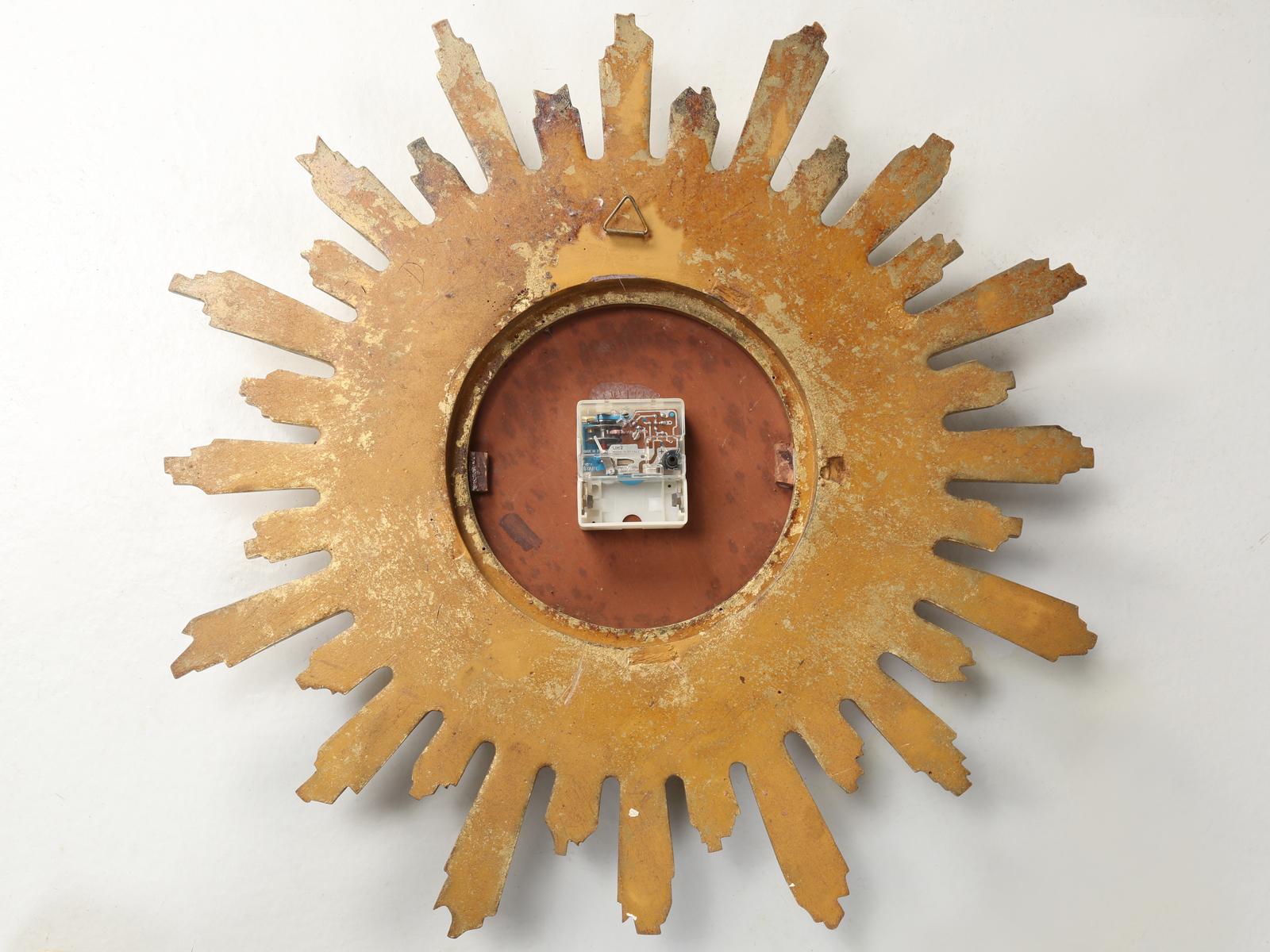 Vintage French Sunburst Clock at 1stDibs