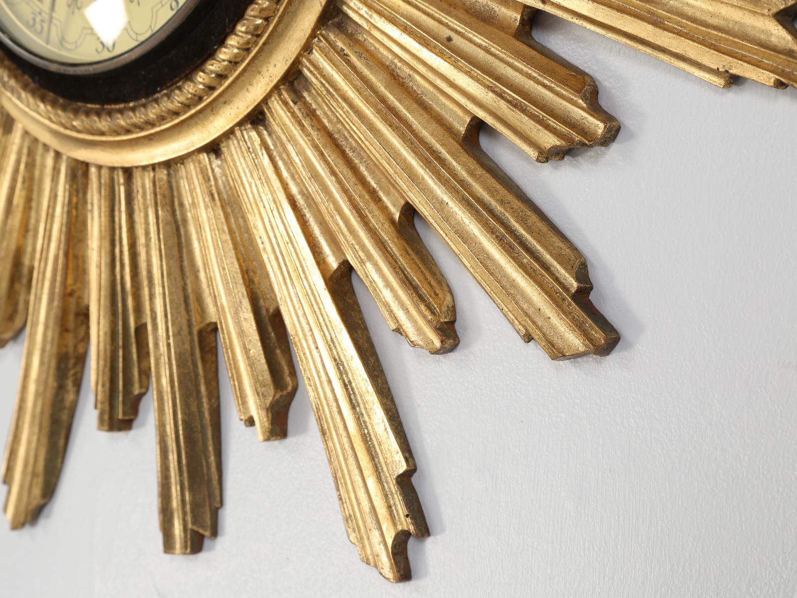 Vintage French Sunburst Clock at 1stDibs