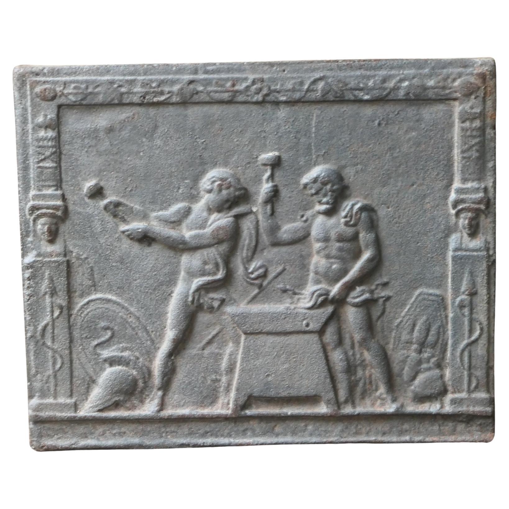 Vintage French 'The Forge of Vulcan' Fireback For Sale at 1stDibs