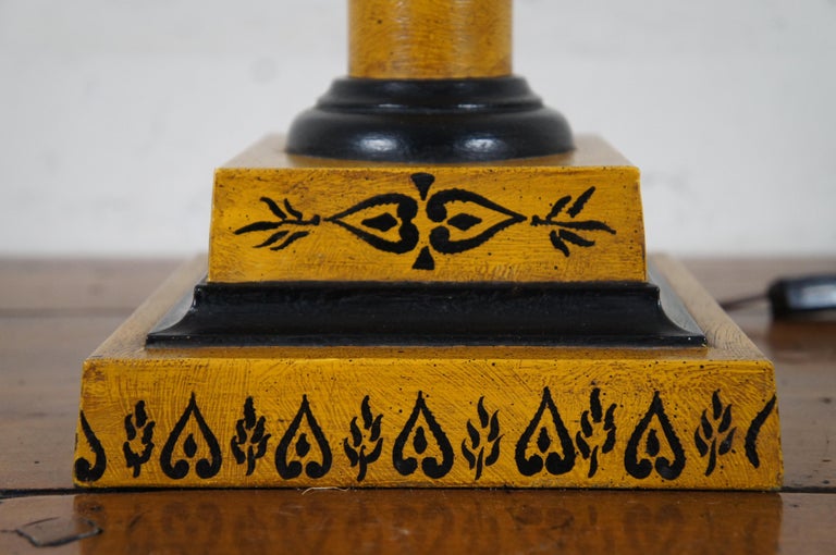 Vintage French Tole Painted Milk Glass Oil Style Parlor Library Table ...