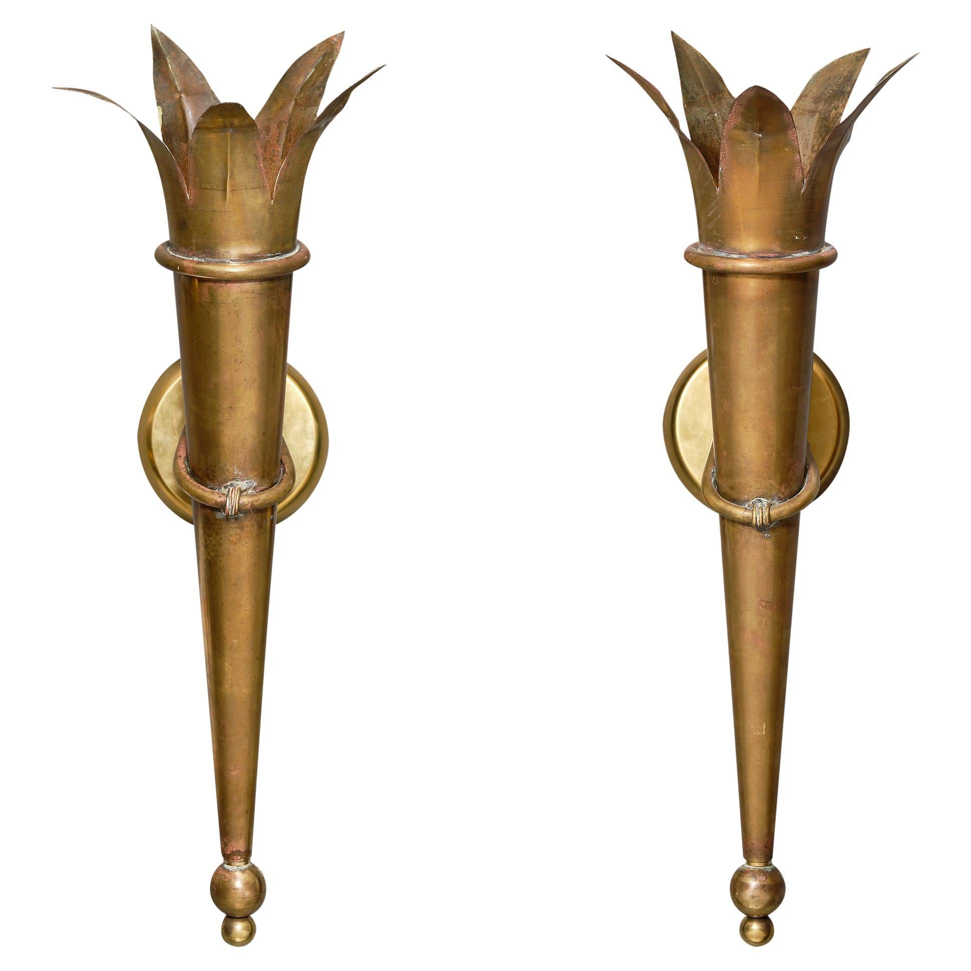 Mid-Century Italian Torchiere Sconces at 1stDibs